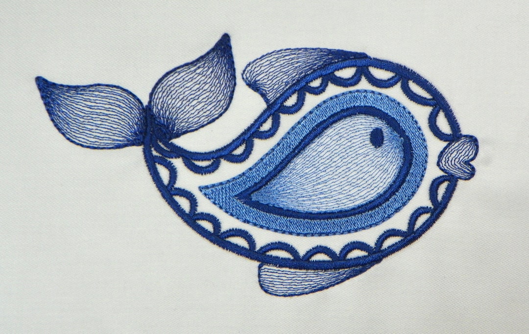 Paisley-fish-5x7-dah-nls (6 Machine Embroidery Designs) - Etsy