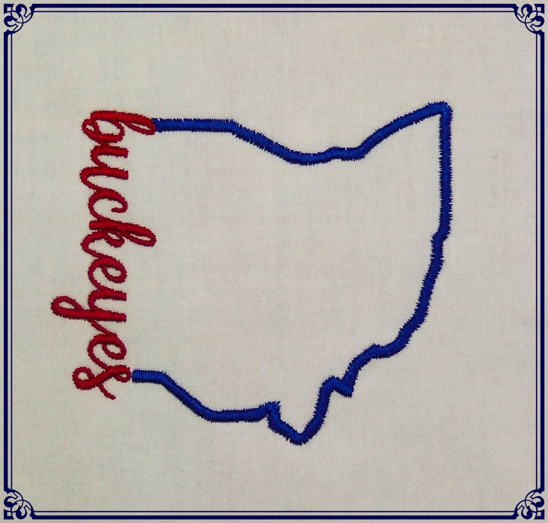 Ohio-state-outline-buckeyes-4x4 (1 Machine Embroidery Design) - Etsy