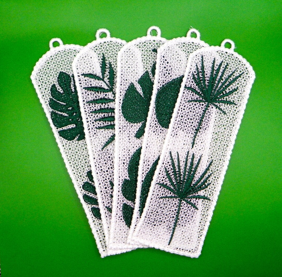 Fsl-tropical-leaves-bookmarks-5x7-cf-nls (5 Machine Embroidery Designs ...