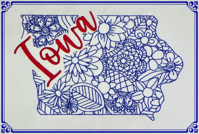 Sewing & Needlecraft Sewing & Fiber State-Map-Iowa-5X7-CF-NLS 1 Machine ...