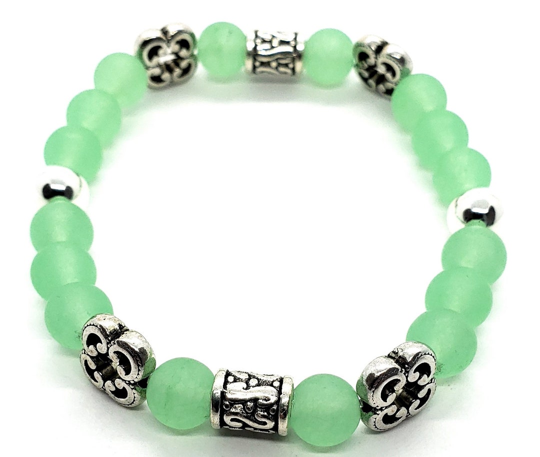 Beautifully Designed Mint Jade Bracelet, Fancy Bracelets, Beaded ...
