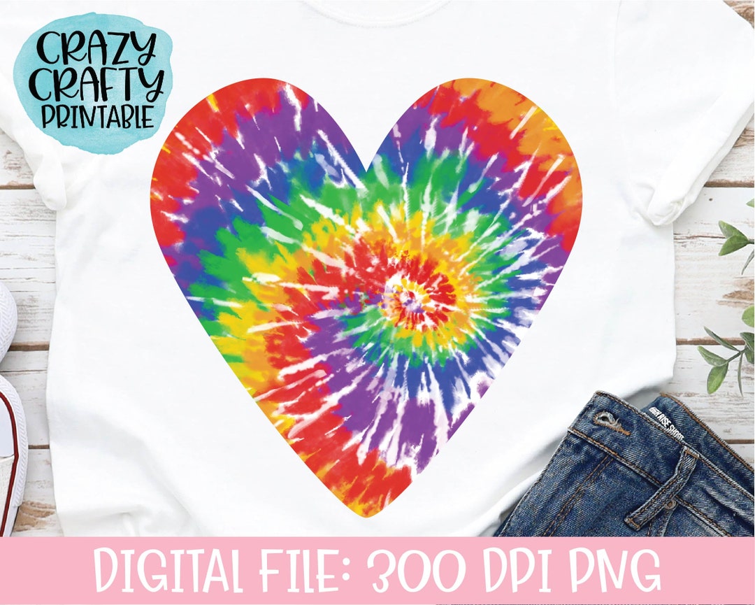Tie Dye Heart PNG, Valentine's Day Printable, Sublimation File, Love ...