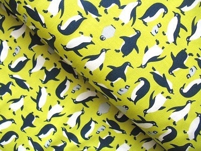 Penguins on Lime by Sevenberry Japan 100% Cotton - Etsy