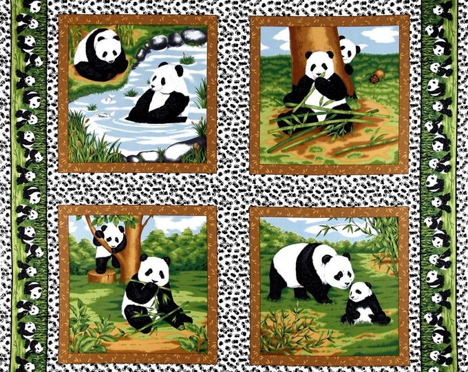 Peter Panda Bamboo and Pandas Panel by Fabri-quilt 100% Cotton - Etsy