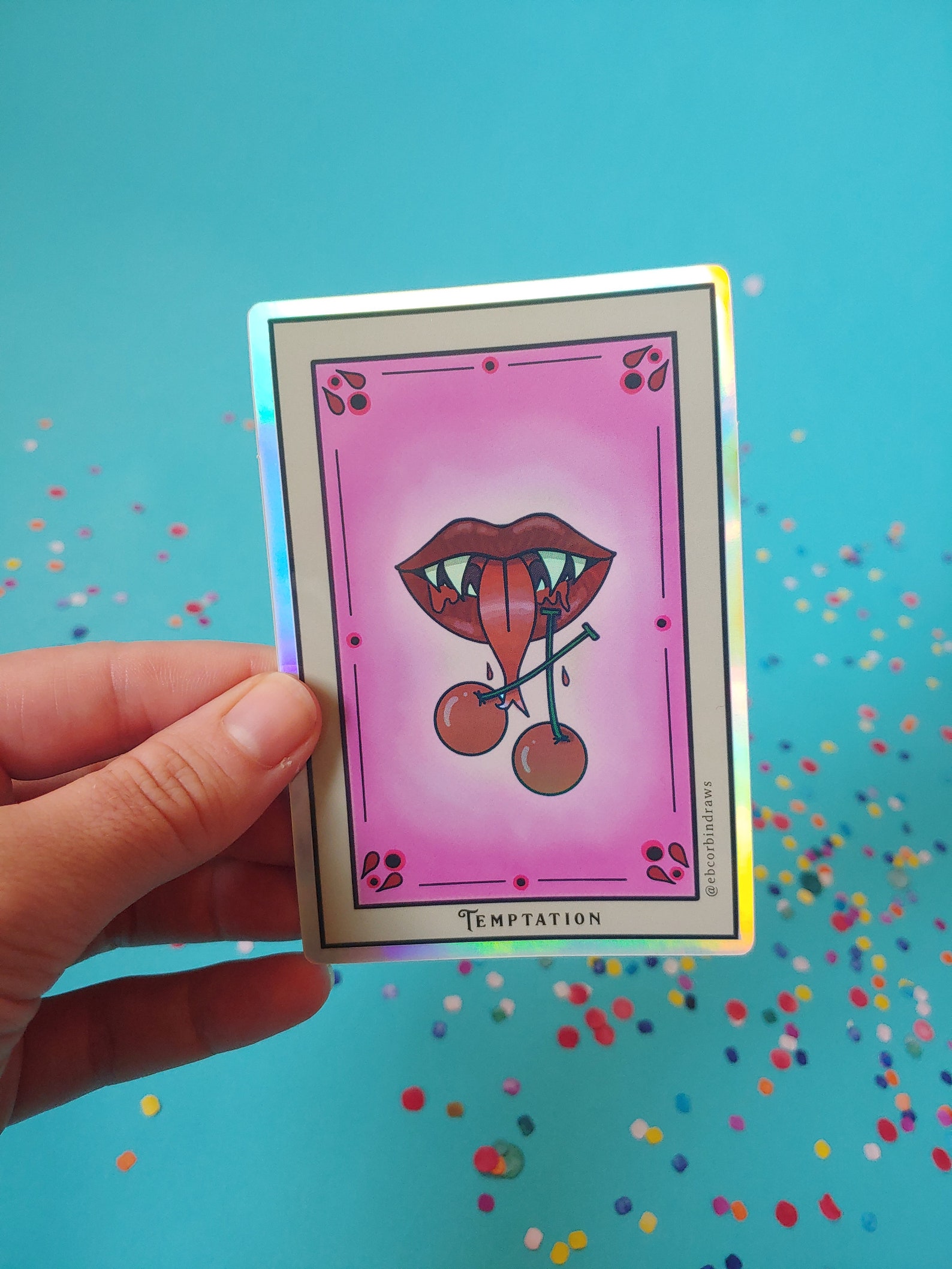 Temptation Tarot Card Holographic Sticker | Etsy