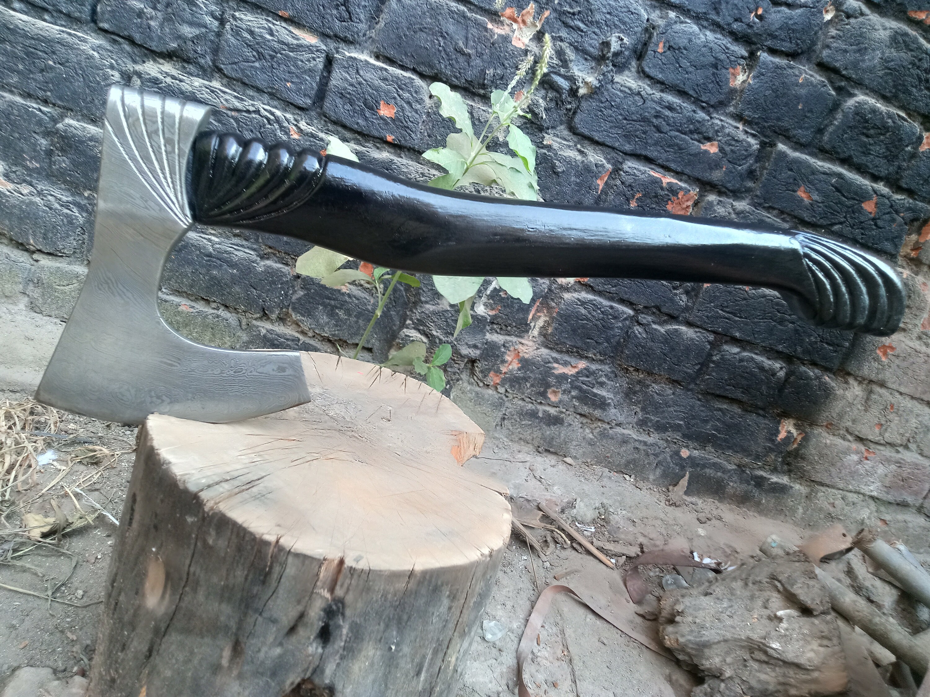 Custom Handforged Axe , Damascus Axe ,battle Axe , Outdoor Axe, New ...