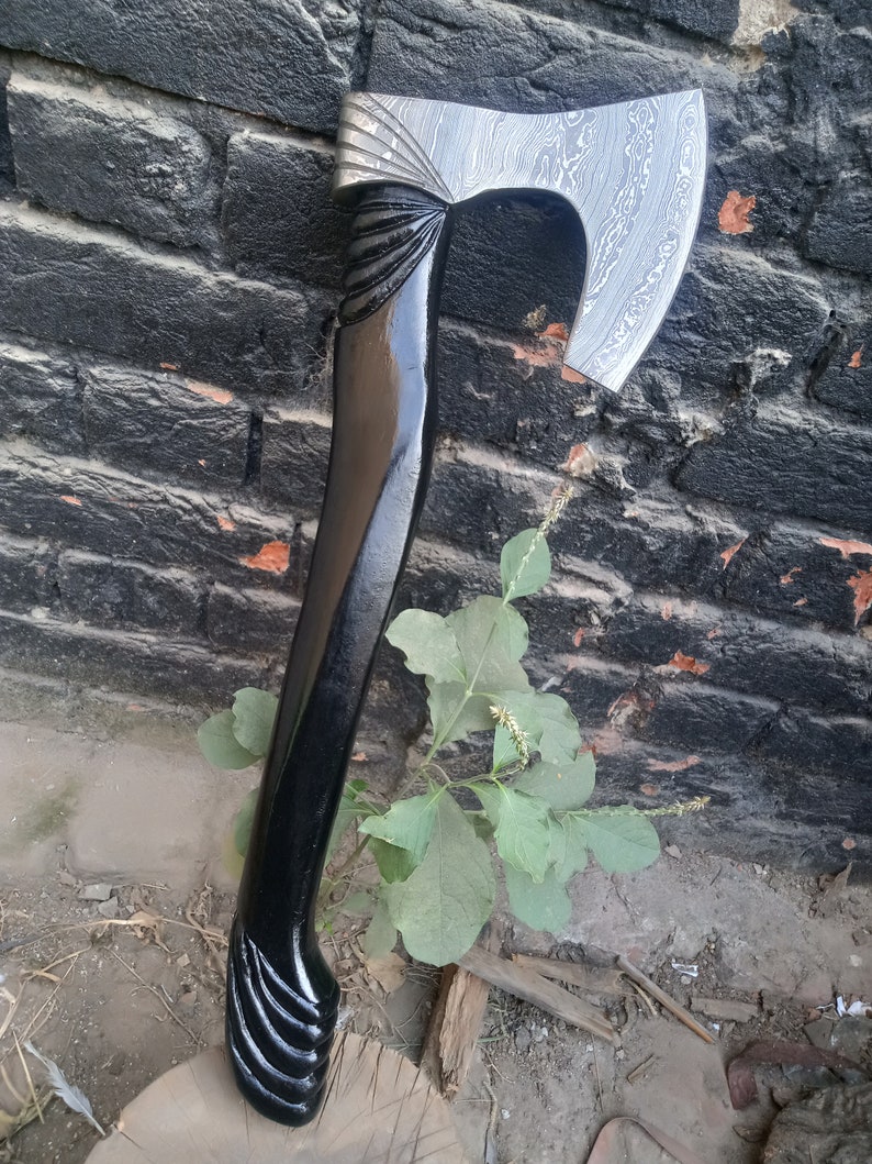 Custom Handforged Axe , Damascus Axe ,battle Axe , Outdoor Axe, New ...
