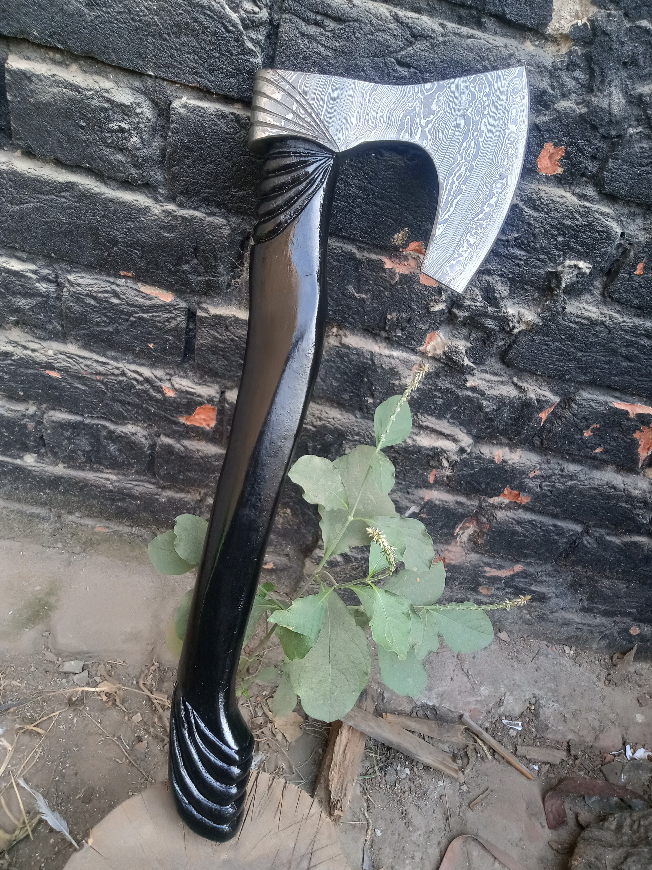 Custom Handforged Axe , Damascus Axe ,battle Axe , Outdoor Axe, New ...