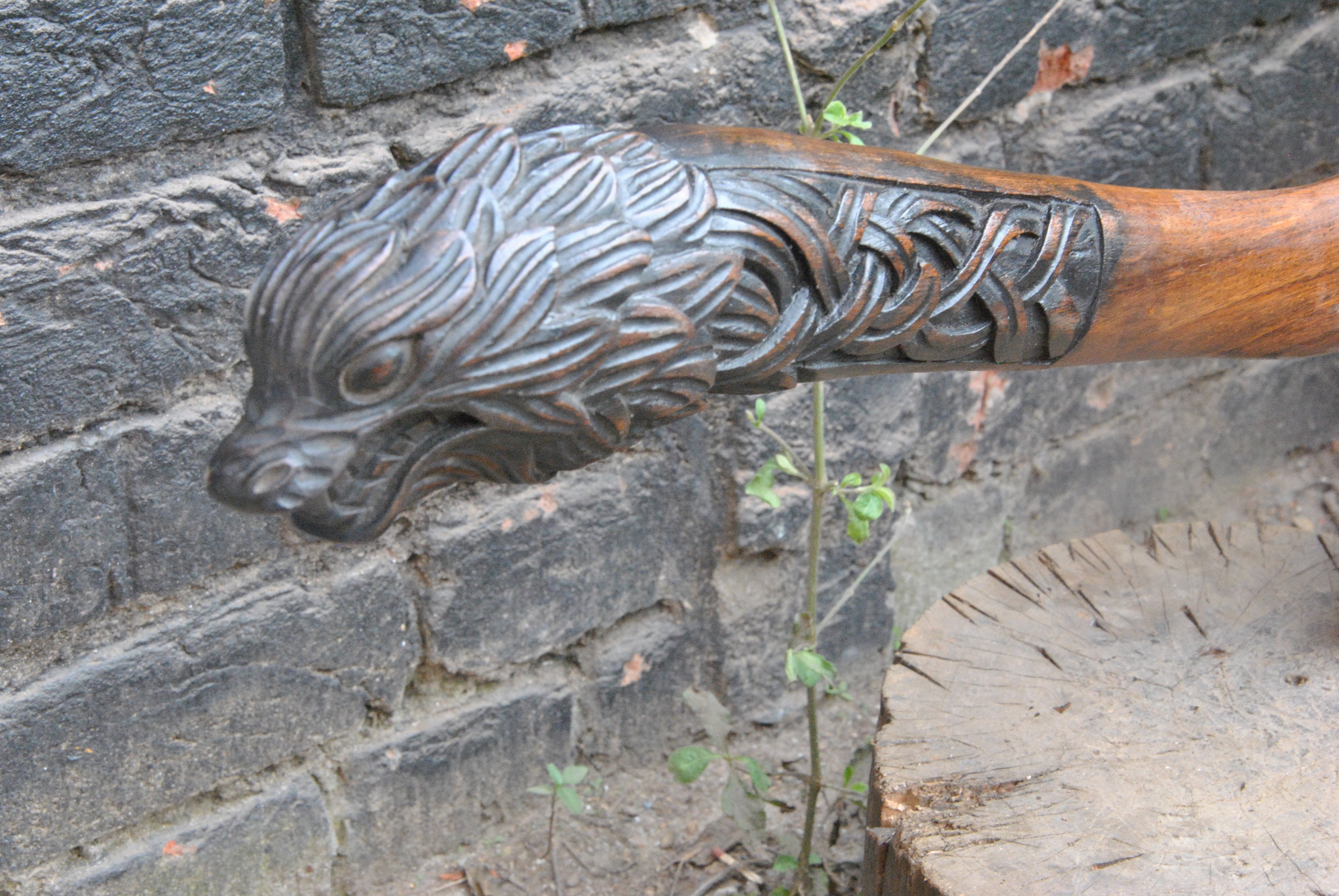 Axe Wolf Custom Hand Forged Bearded Axeviking AxeEtched | Etsy