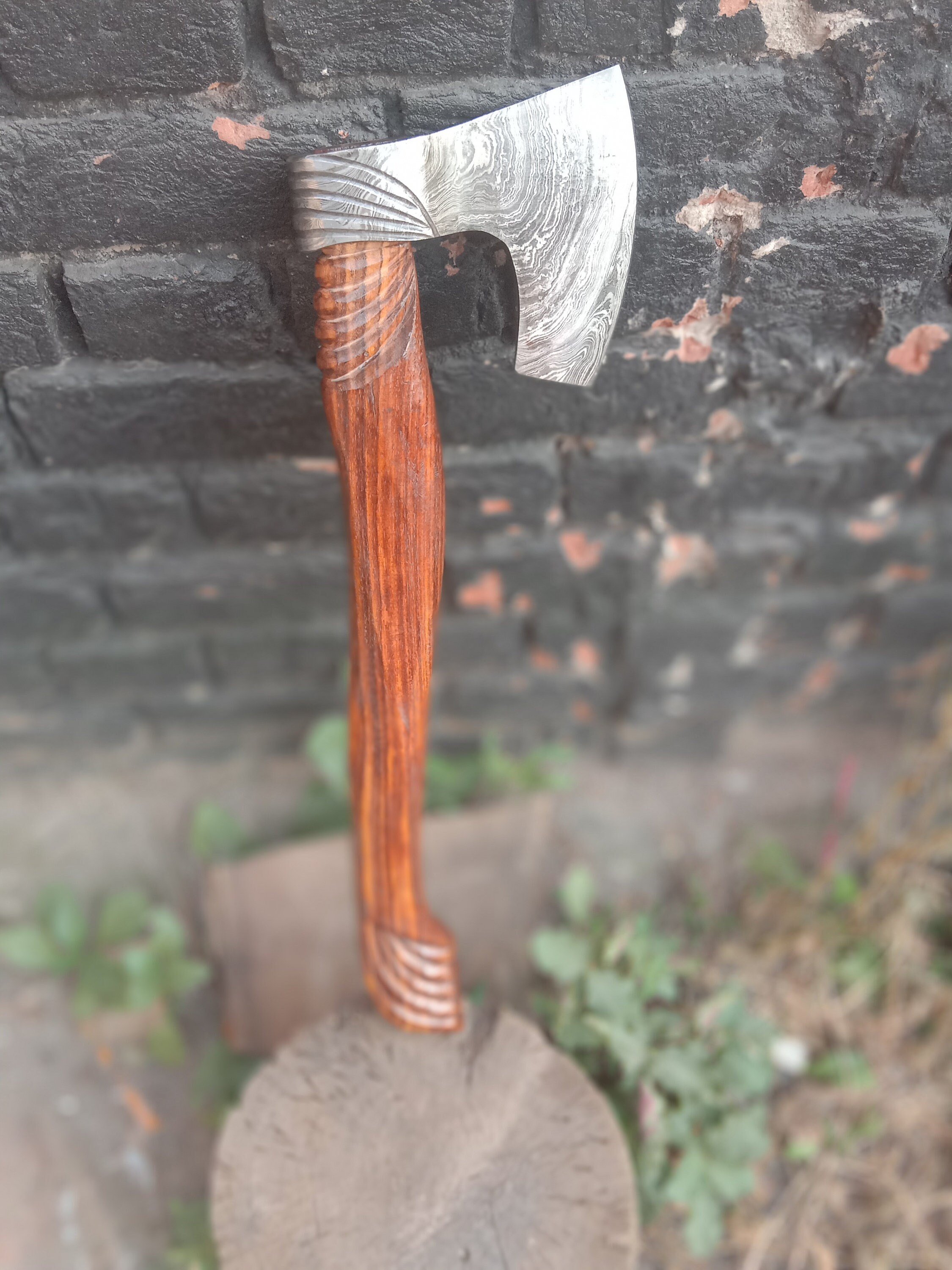 Custom Handforged Axe , Damascus Axe ,battle Axe , Outdoor Axe, New ...