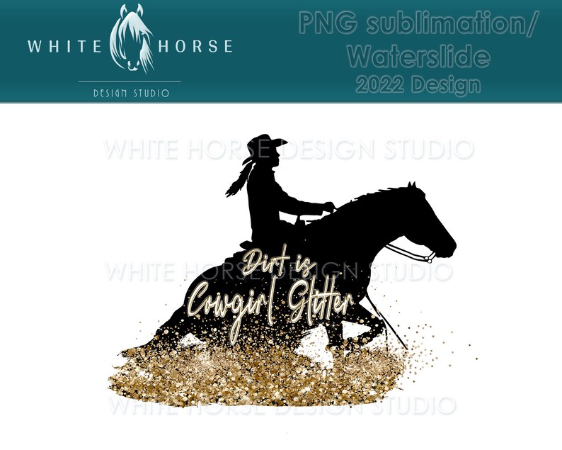 Dirt is Cowgirl Glitter Black & Gold Glitter PNG - Etsy