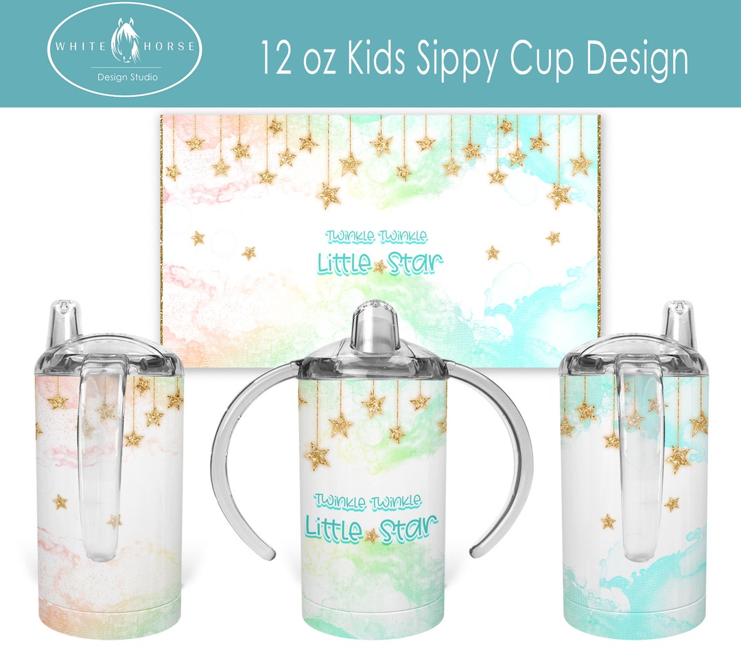 Twinkle Little Star TEAL 12 Oz Straight Sided Kids Sippy Cup ...