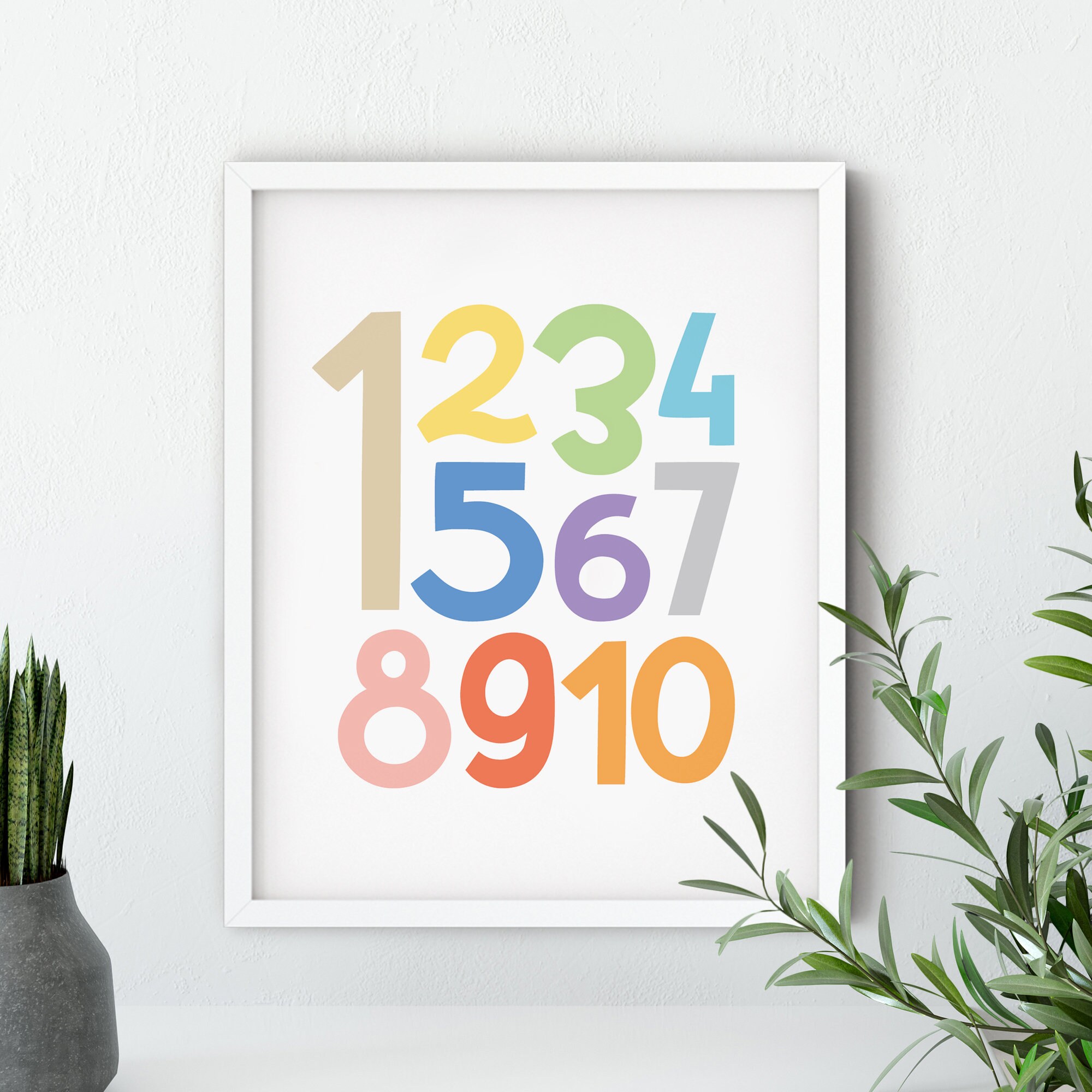 Colorful Numbers Wall Art Printable Digital Download - Etsy