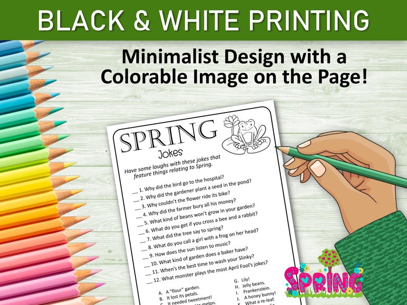 Spring Jokes Printable for Kids and Adults Fun Spring - Etsy