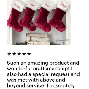 Red Velvet Plush Personalized Stocking | Velvet Custom Stocking ...
