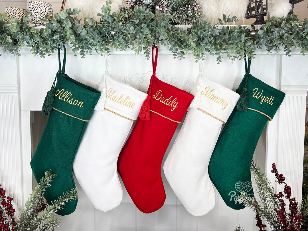 Wool Stockings Elegant Stockings Embroidered Stocking - Etsy