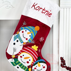 Personalized Custom Embroidered Classic Red Velvet Family Christmas ...