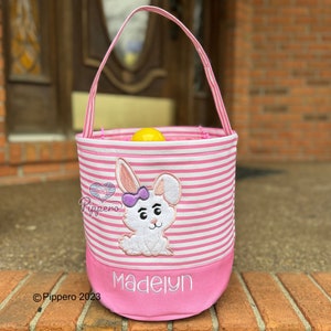 Personalized Embroidered Easter Basket With Adorable Custom Design ...