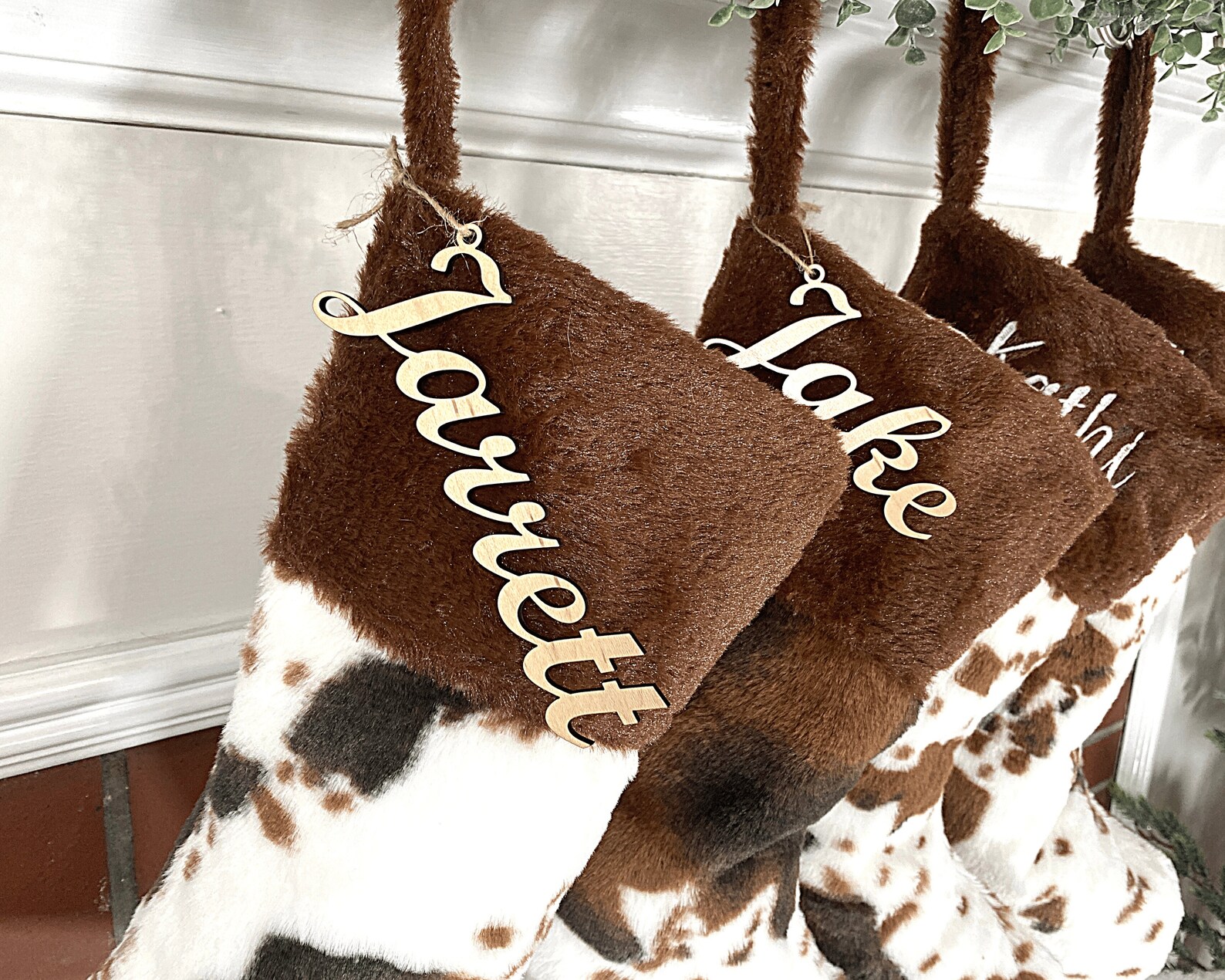 Brown Cow Personalized Stocking Furry Cow Custom Stocking - Etsy