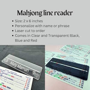 Personalized Mahjong Line Finder Reader Clear Transparent Acrylic ...