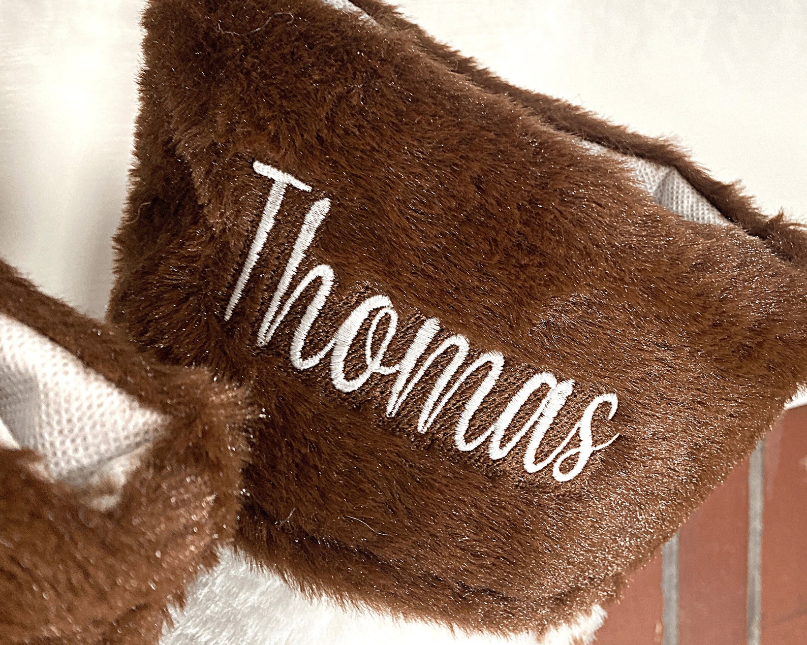 Brown Cow Personalized Stocking Furry Cow Custom Stocking | Etsy