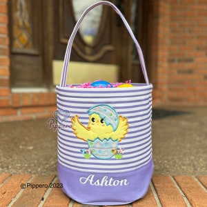 Personalized Embroidered Easter Basket With Adorable Custom Design ...