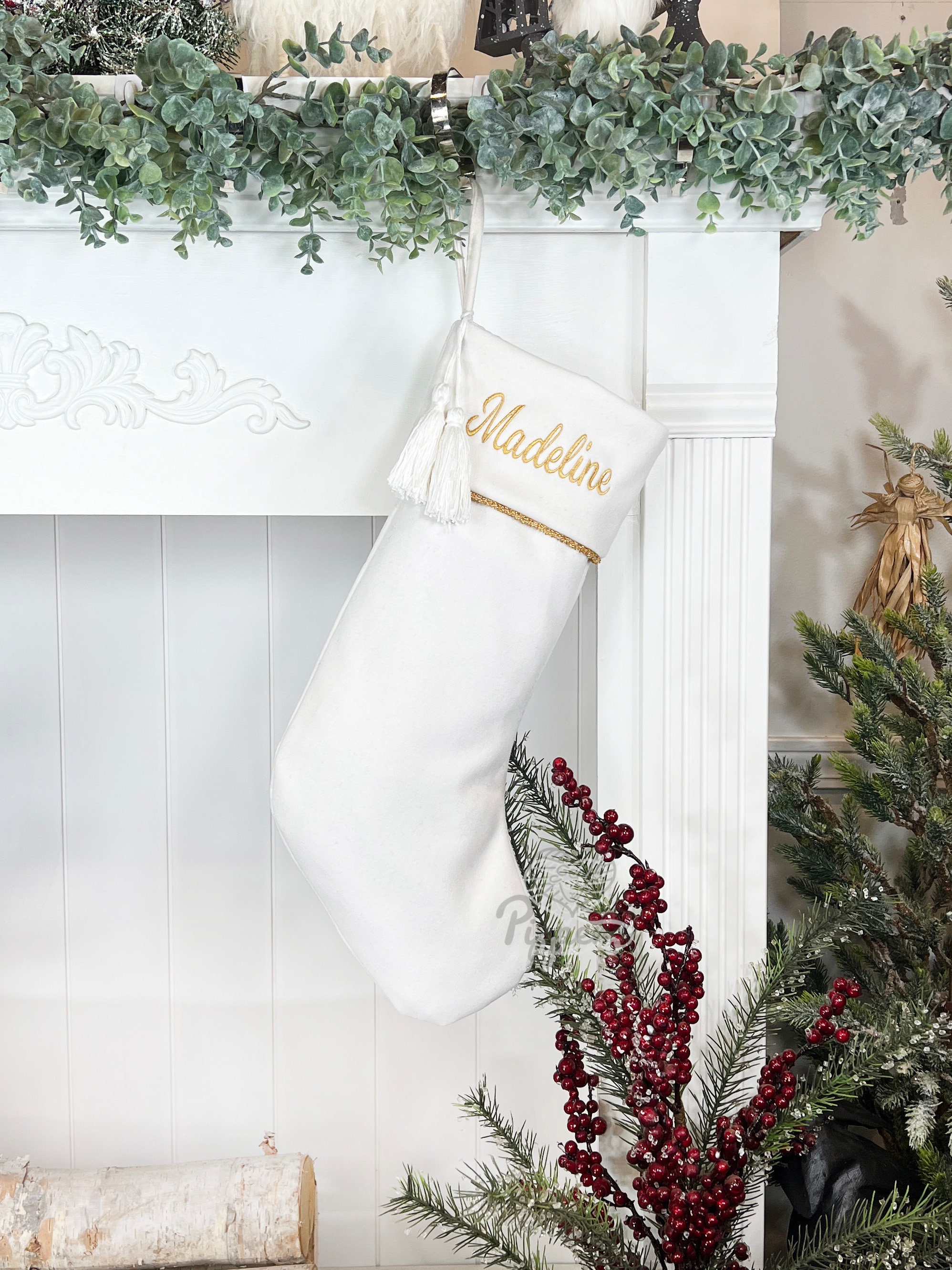 Wool Stockings Elegant Stockings Embroidered Stocking - Etsy