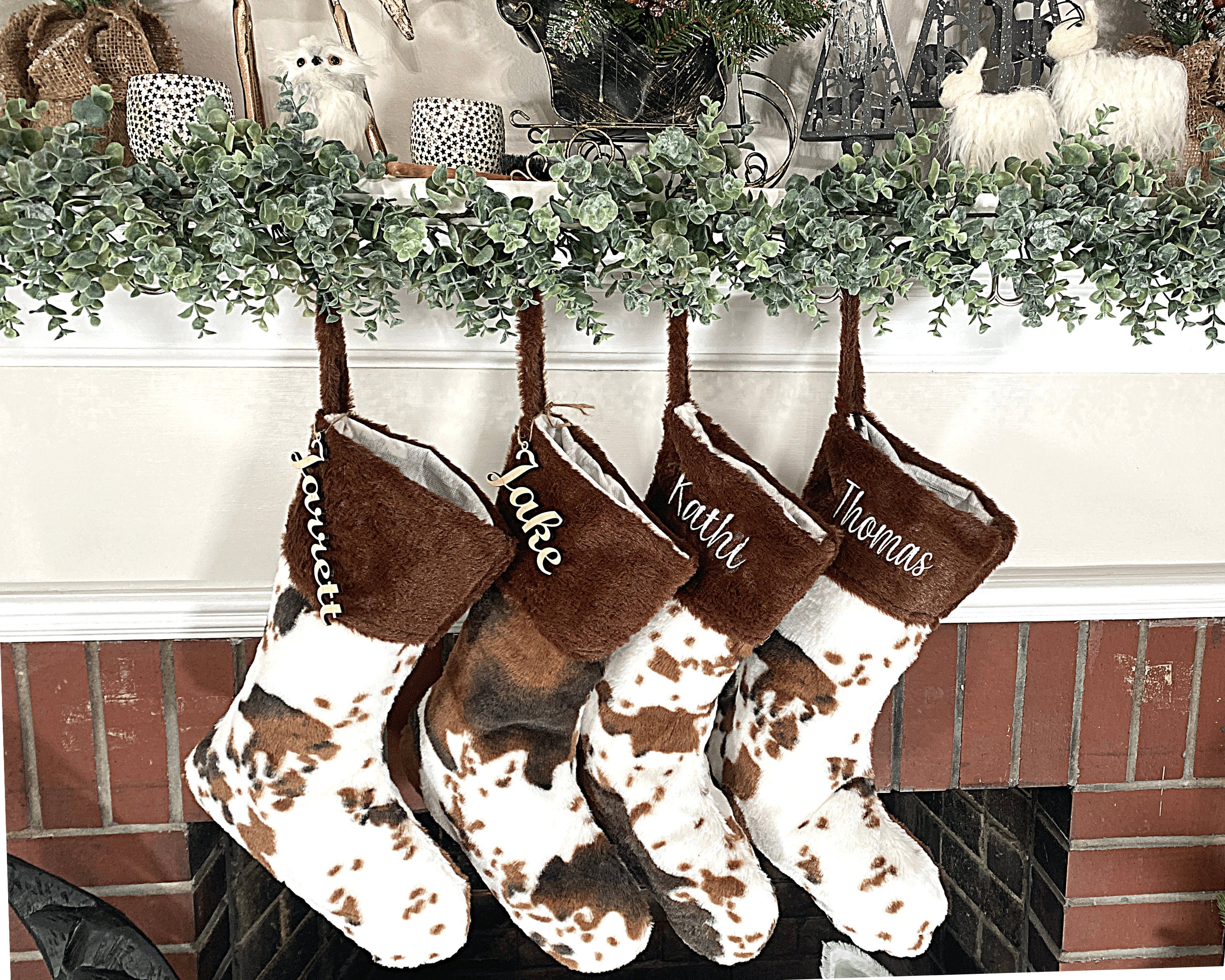 Brown Cow Personalized Stocking Furry Cow Custom Stocking | Etsy
