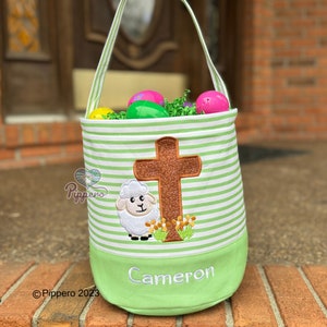 Personalized Embroidered Easter Basket With Adorable Custom Design ...