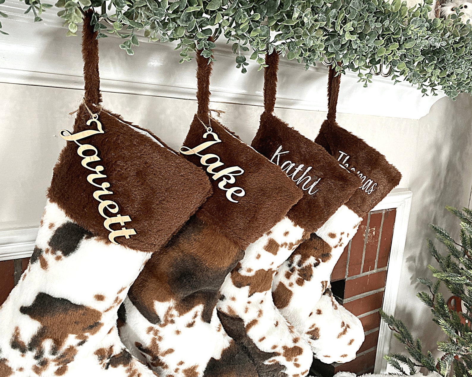 Brown Cow Personalized Stocking Furry Cow Custom Stocking | Etsy