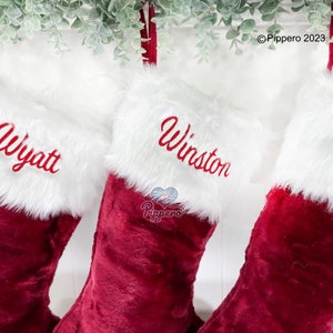 Red Velvet Plush Personalized Stocking | Velvet Custom Stocking ...