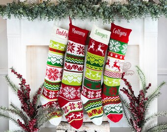 Personalized Traditional Christmas Stocking Hand Knit - Etsy Canada