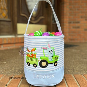Personalized Embroidered Easter Basket With Adorable Custom Design ...
