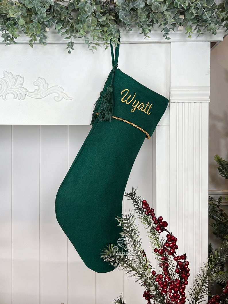 Wool Stockings Elegant Stockings Embroidered Stocking - Etsy