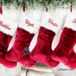 Red Velvet Plush Personalized Stocking | Velvet Custom Stocking ...