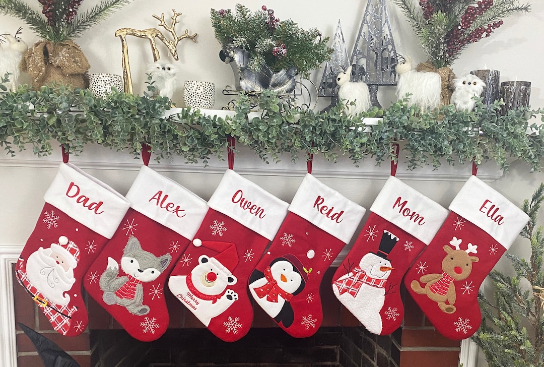 Plush Applique Personalized Stocking | Custom Christmas Stocking ...