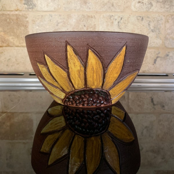 Sunflower Pottery Bowl - Etsy