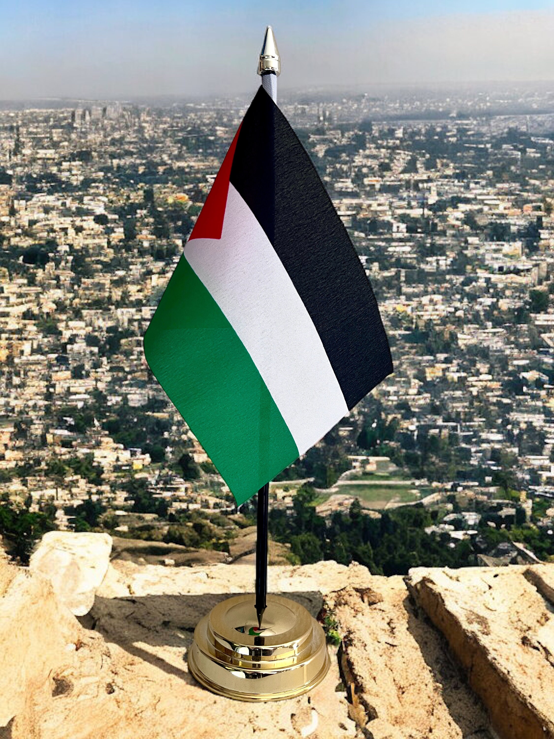 PALESTINE TABLE FLAG 15cm X 10cm Stands 25cm in Base Gaza West Bank - Etsy