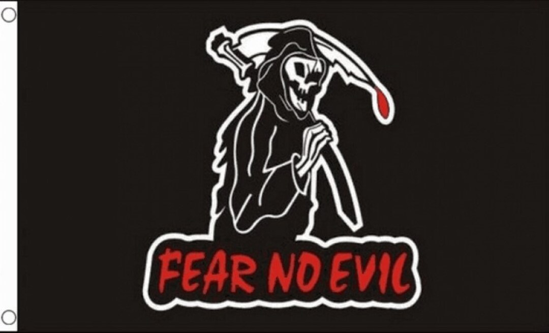 FEAR NO EVIL Grim Reaper Flag 5x3 Feet (150cm X 90cm) With Metal ...