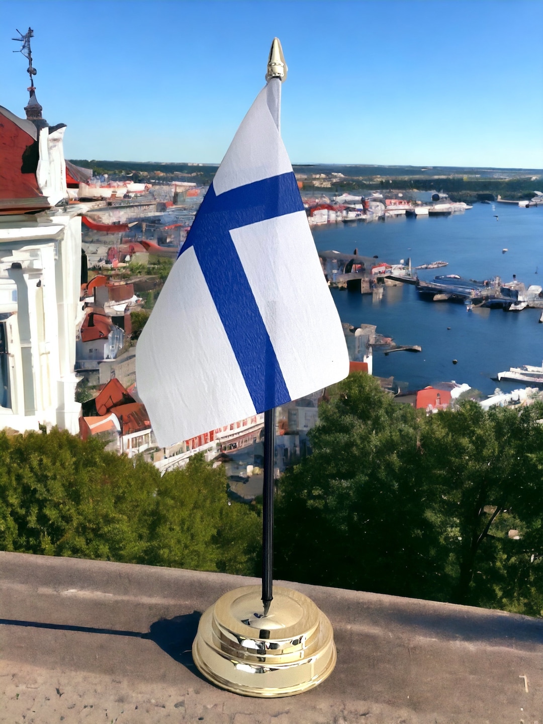 FINLAND TABLE FLAG Stands 25cm in Base - Etsy