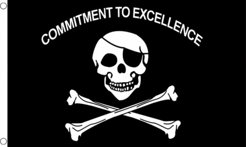 COMMITMENT to EXCELLENCE PIRATE Flag 5x3 Feet (150cm X 90cm) - Etsy