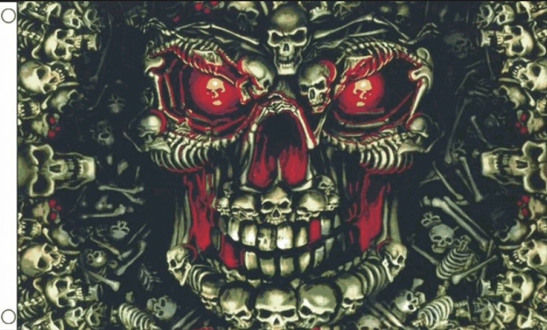 MULTI SKULLS and Skeletons FLAG 5x3 Feet (150cm X 90cm) - Etsy