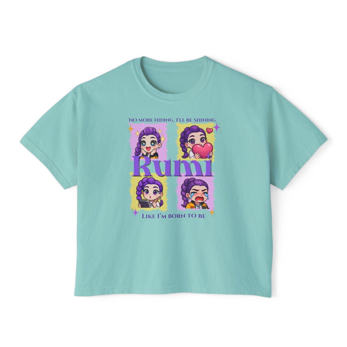 Kpop Demon Hunters Rumi Comfort Color Boxy Tee/ Huntrix/ Saja Boys ...