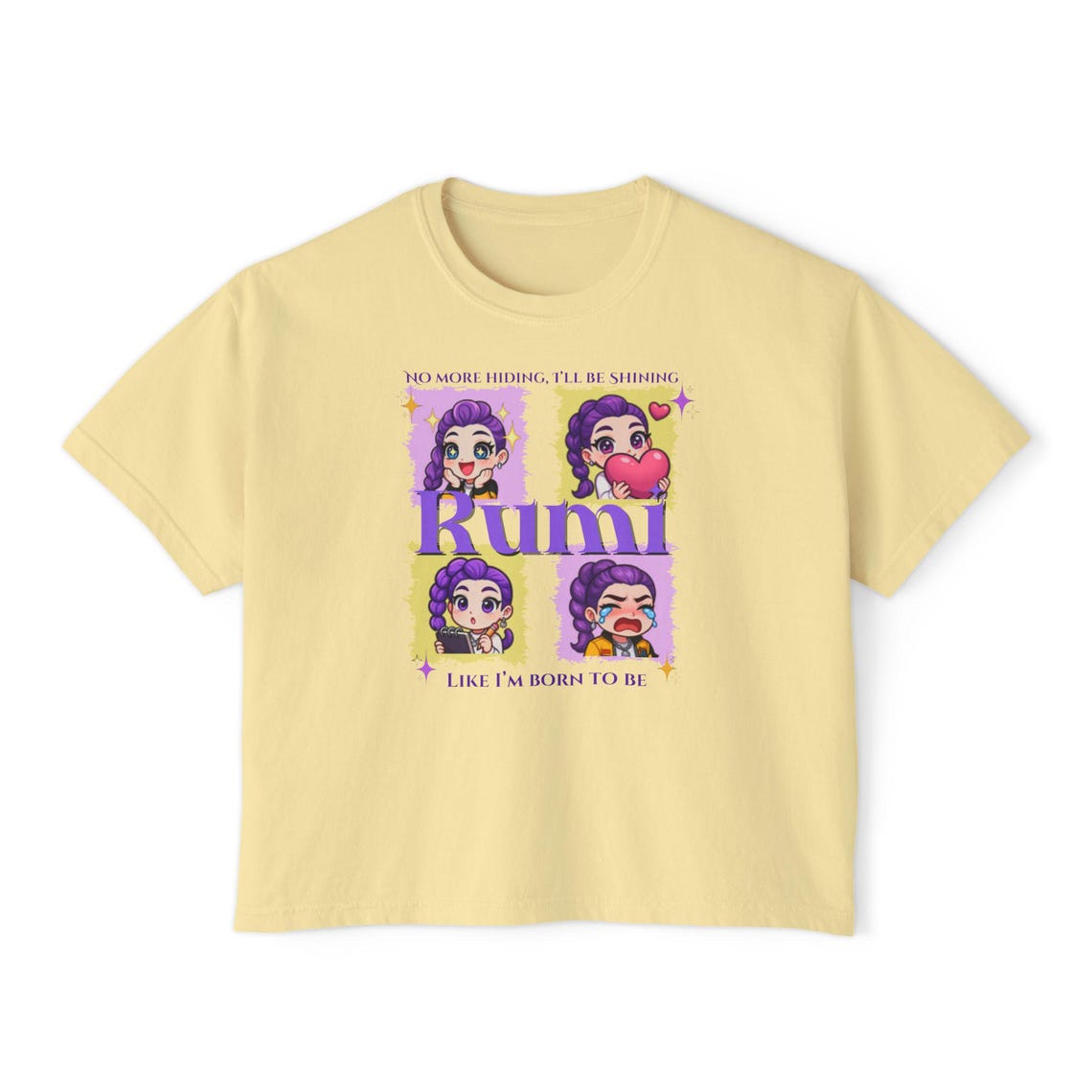 Kpop Demon Hunters Rumi Comfort Color Boxy Tee/ Huntrix/ Saja Boys ...
