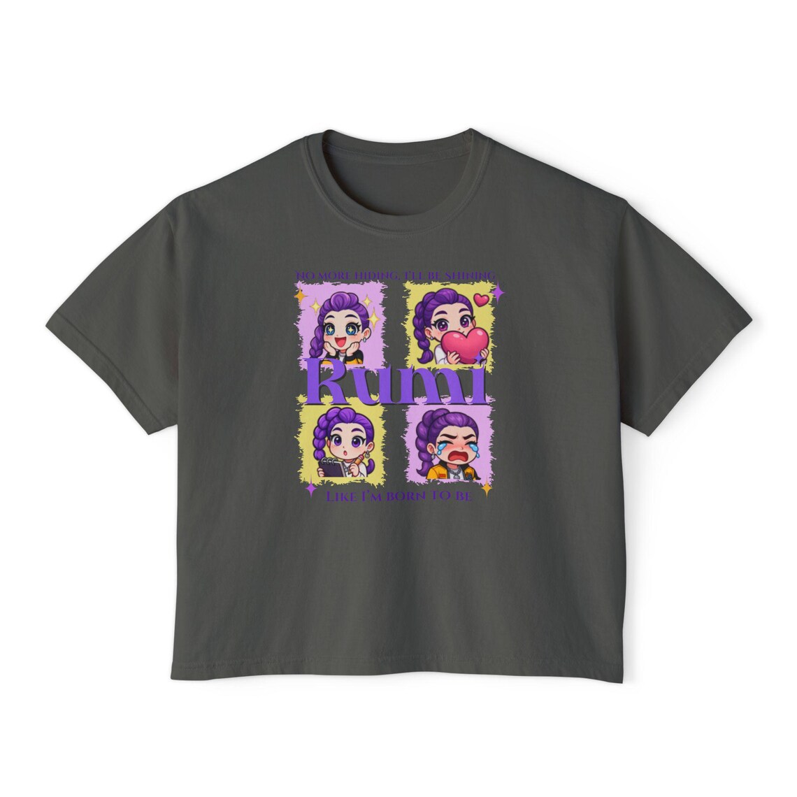 Kpop Demon Hunters Rumi Comfort Color Boxy Tee/ Huntrix/ Saja Boys ...