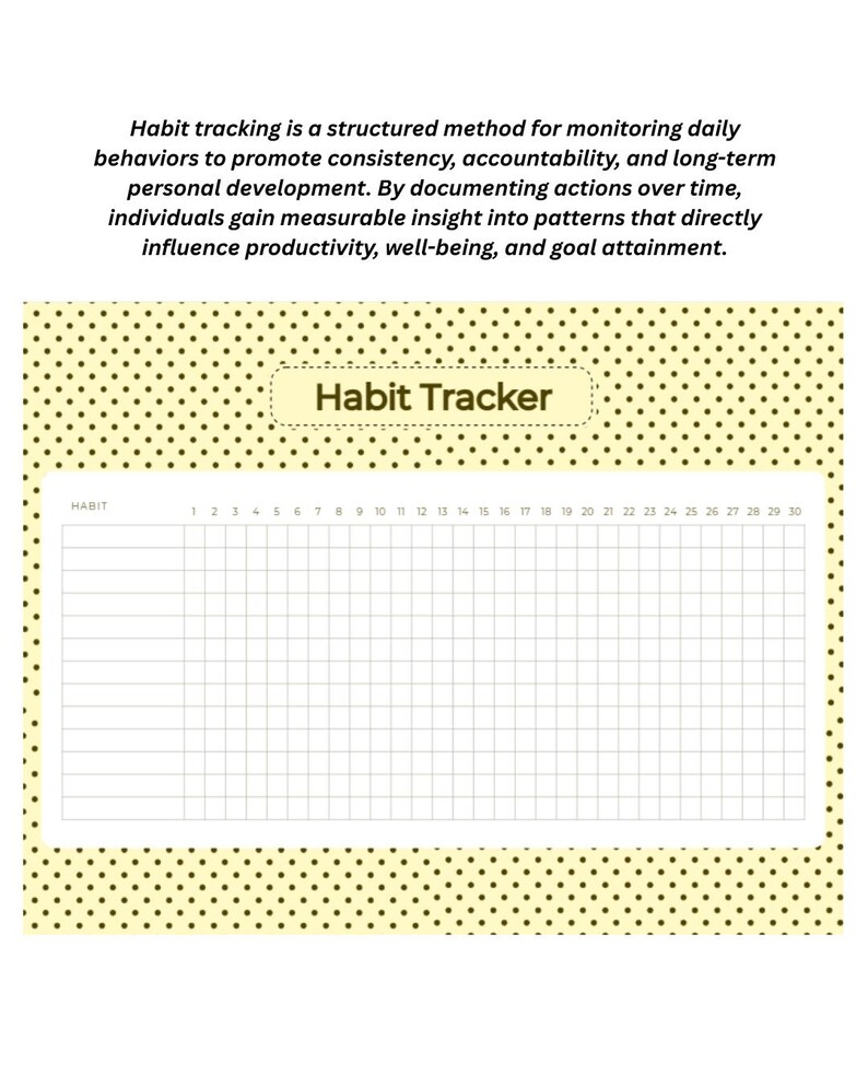 Polka Dot Habit Tracker Printable, Daily Planner (digital Download - Etsy