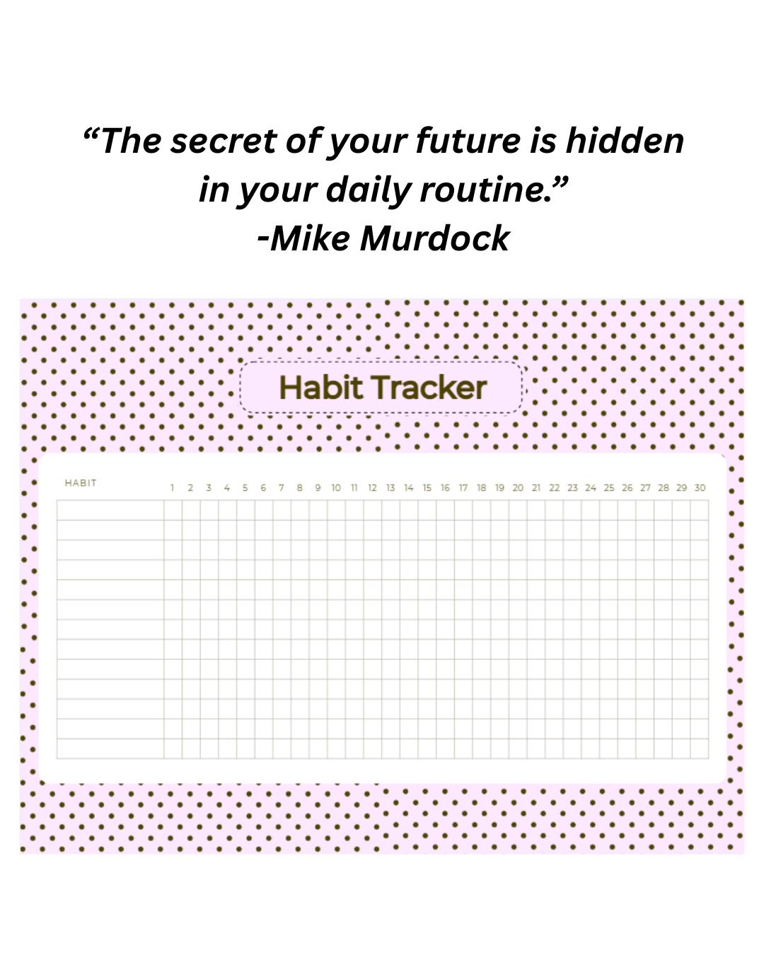 Polka Dot Habit Tracker Printable, Daily Planner (digital Download - Etsy