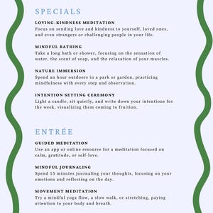 Mindfulness Menu Printable – A Guided Wellness Tool for Mindful Living ...
