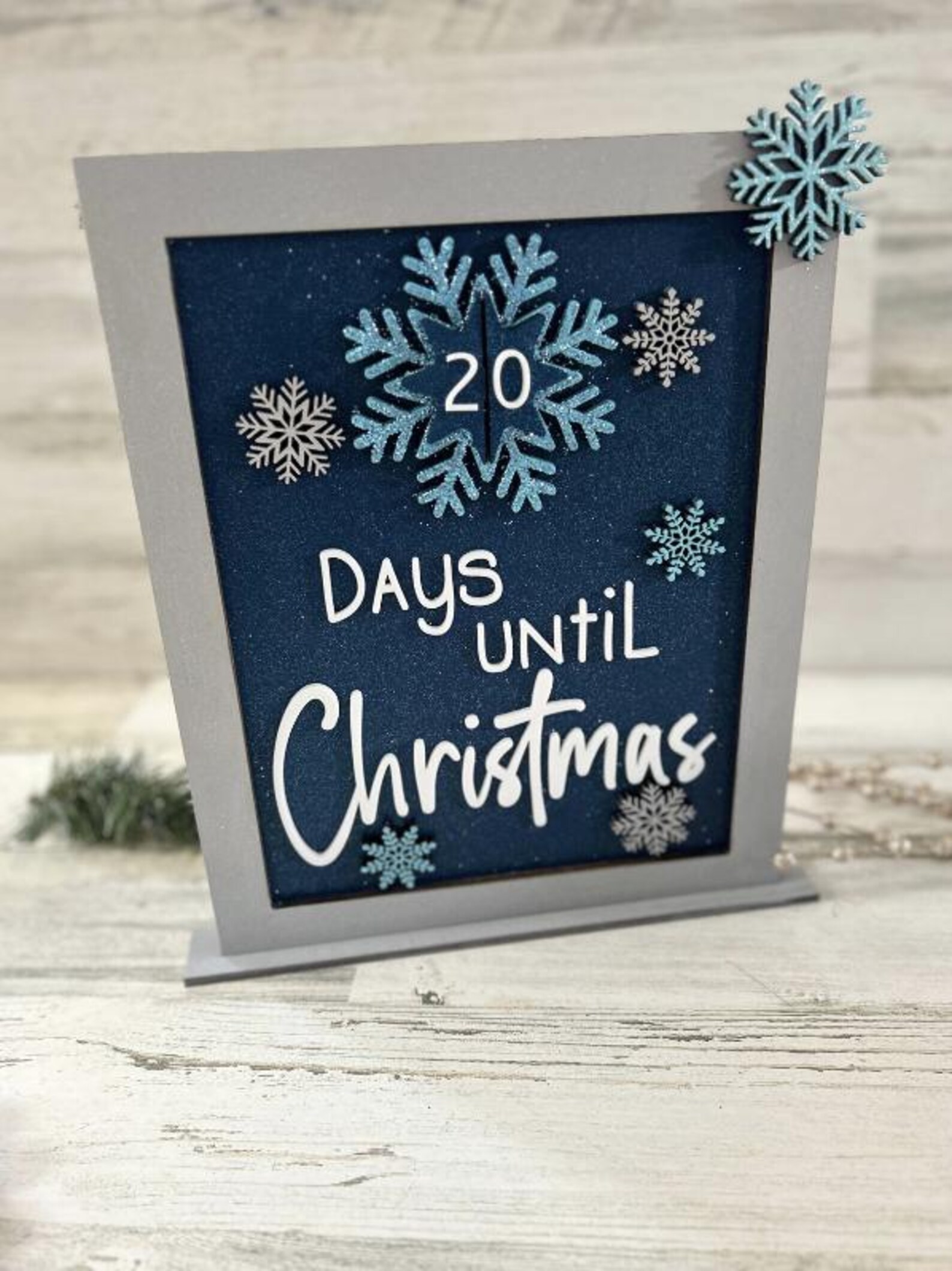 Christmas Countdown Sign Days Until Christmas Snowflake Holiday Sign ...