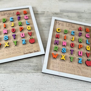 ABC Teacher Sign Teacher Gift Teacher Appreciation Gift Personalized ...